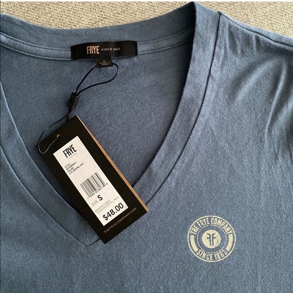 Frye | Tops | Frye Logo Vneck Tee Shirt Sizes Small And Medium | Poshmark